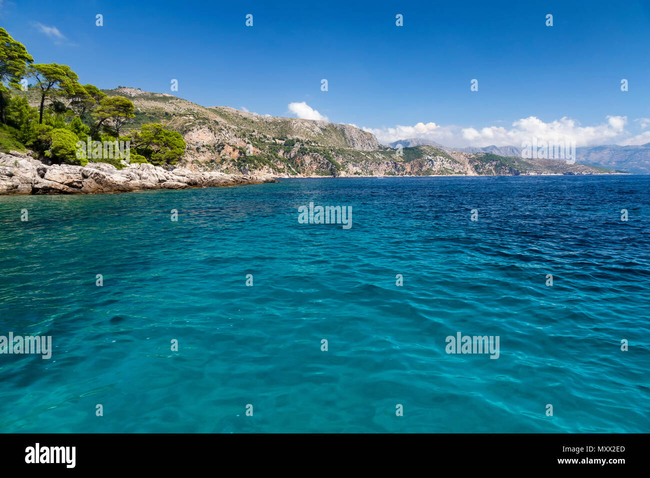 Blue and green Adriatic water at Lokrum Island, Croatia Stock Photo - Alamy