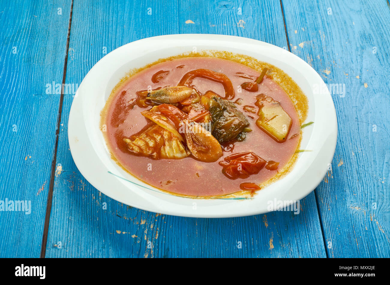 Southwest Cilantro Fish Stew , classic Mexican ingredients Stock Photo ...