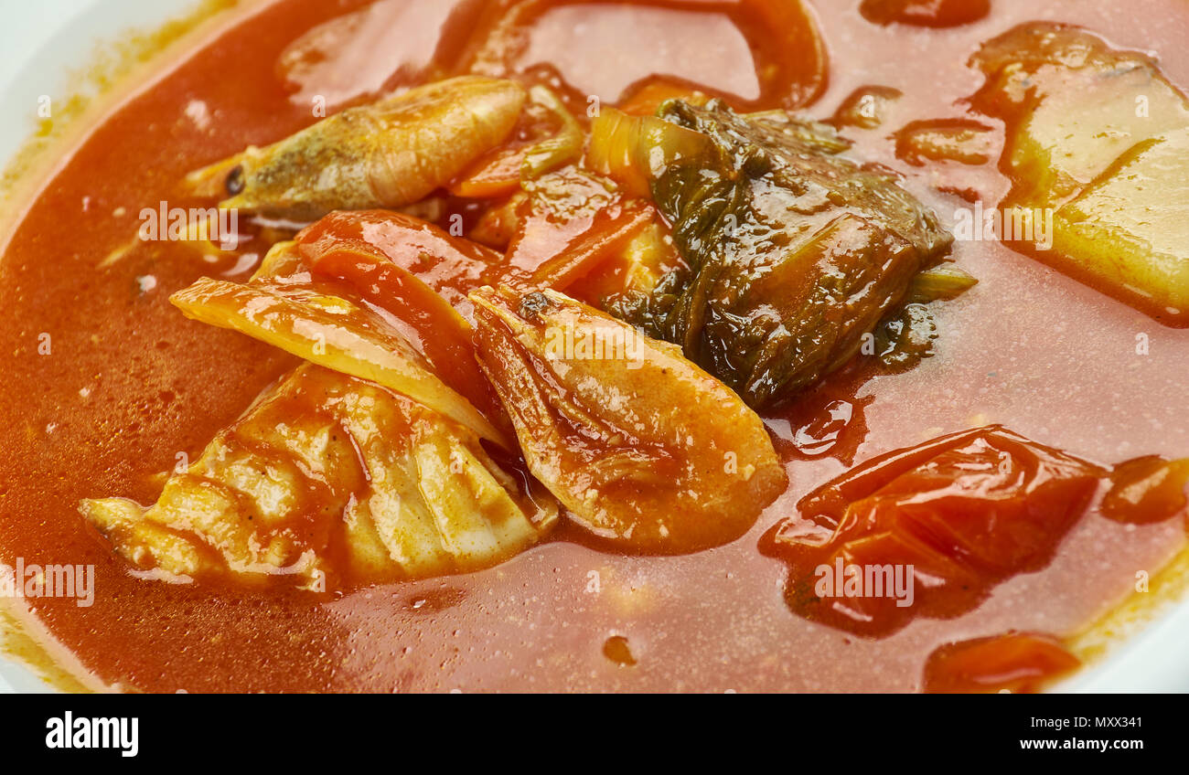 Southwest Cilantro Fish Stew , classic Mexican ingredients Stock Photo ...