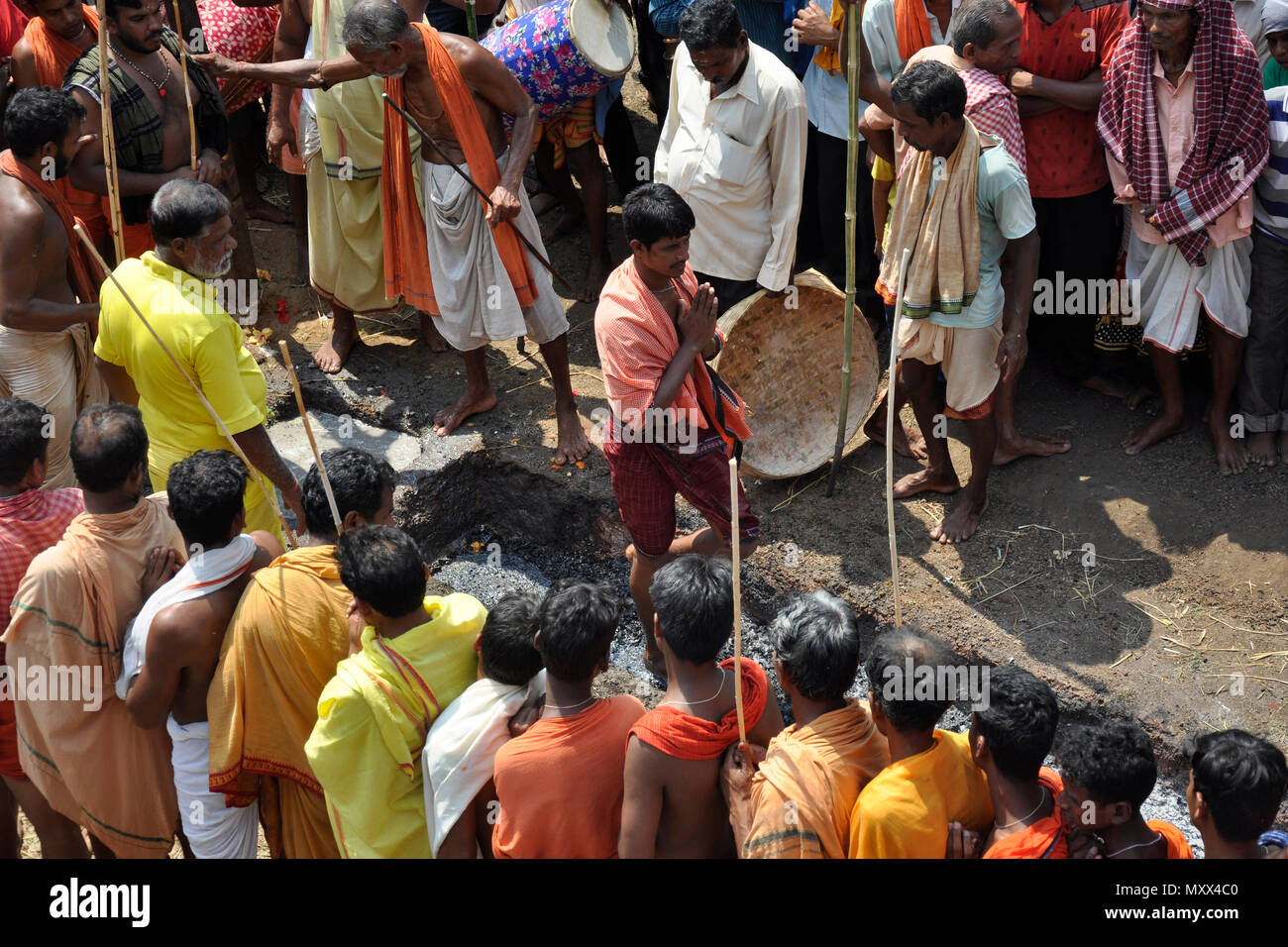 India, Orissa, Rananpur, traditional festival, fire rite Stock Photo ...