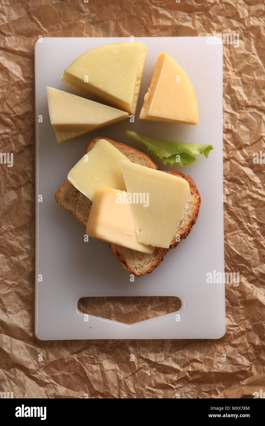 Slices of cheese arranged in a specific way Stock Photo - Alamy
