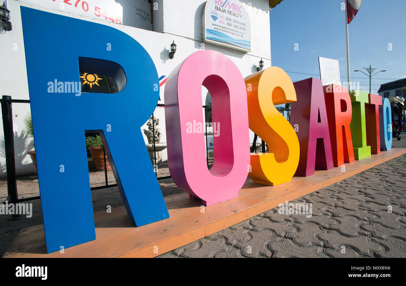 The Rosarito sign in Baja California, Mexico Stock Photo - Alamy