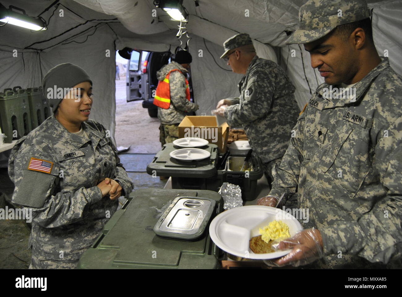 Spc. Wilfredo Colon, 942nd Transportation Company prepares breakfast ...