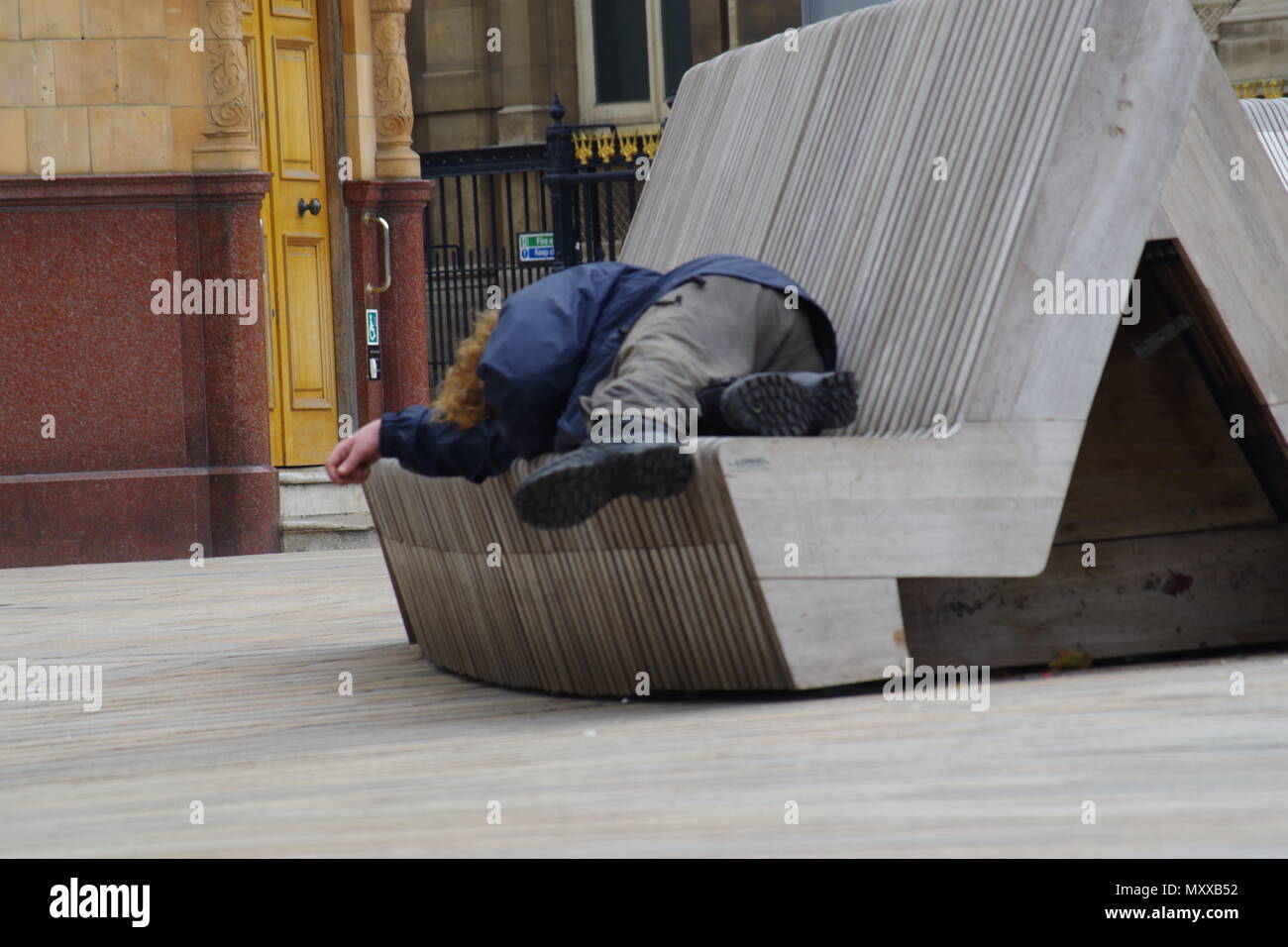 Homeless man, Kingston upon Hull, East Riding of Yorkshire, England, UK ...