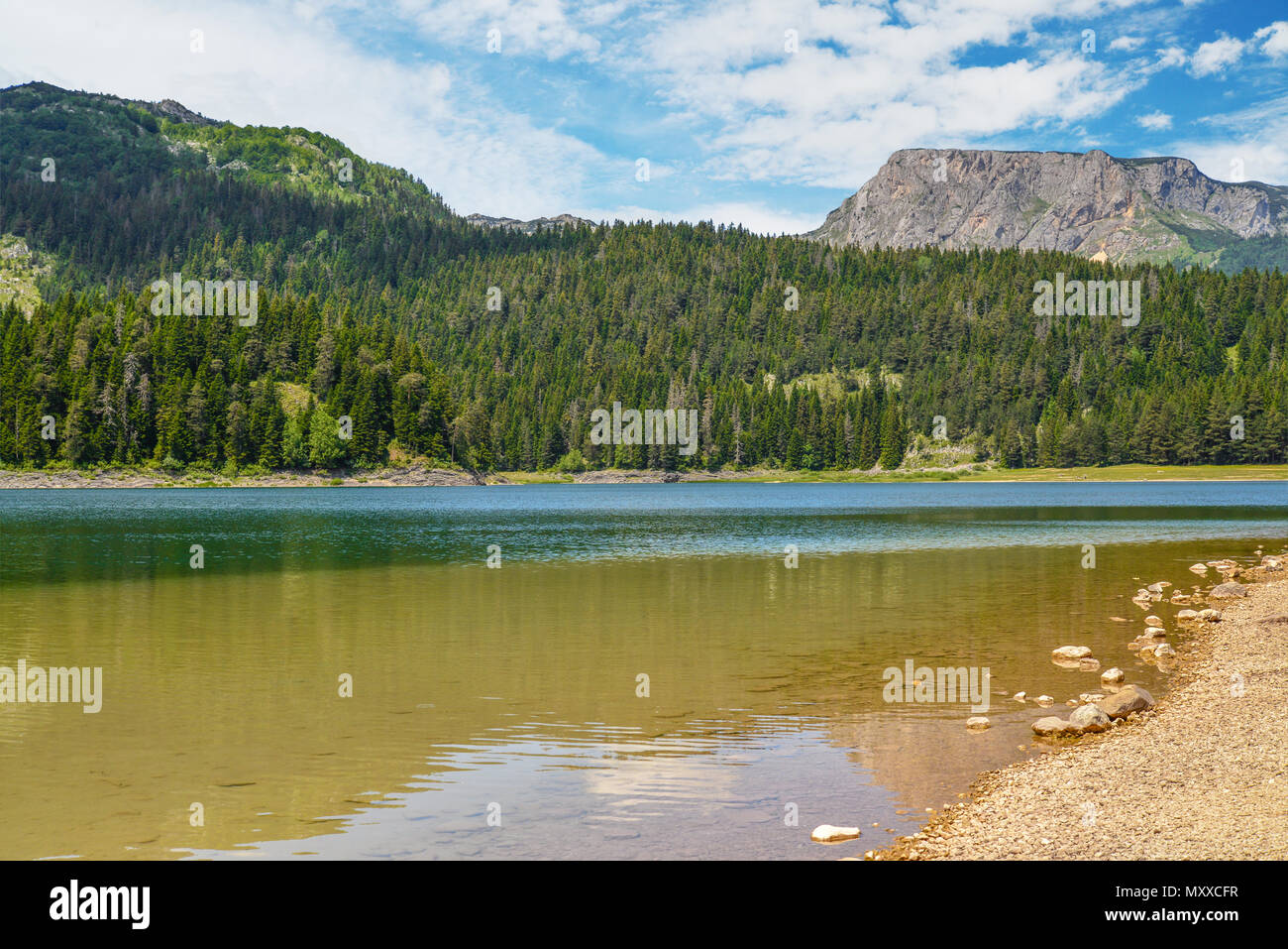 View of The Black Lake (Crno jezero) in Durmitor National Park ...
