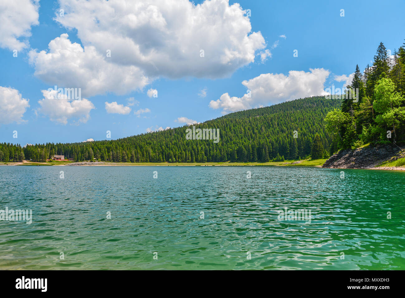 View of The Black Lake (Crno jezero) in Durmitor National Park ...