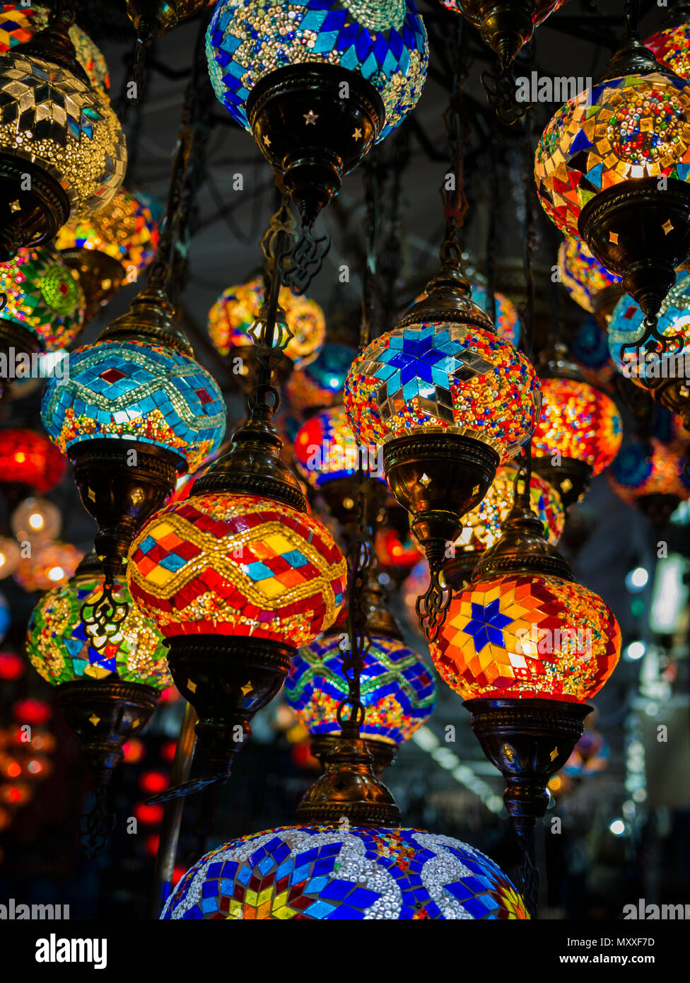 Amazing and elegant photo of ornate and colourful Turkish lights ...