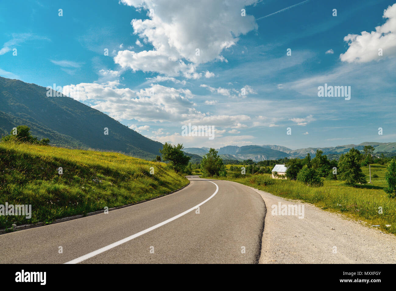 Empty road in the mountains hi-res stock photography and images - Alamy