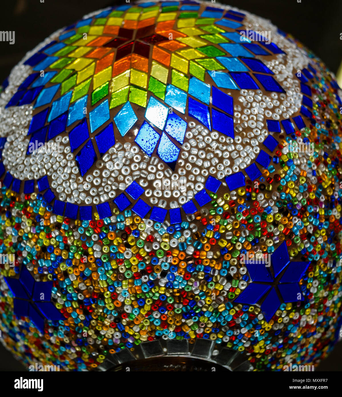 Amazing and elegant photo of ornate and colourful red Turkish light ...