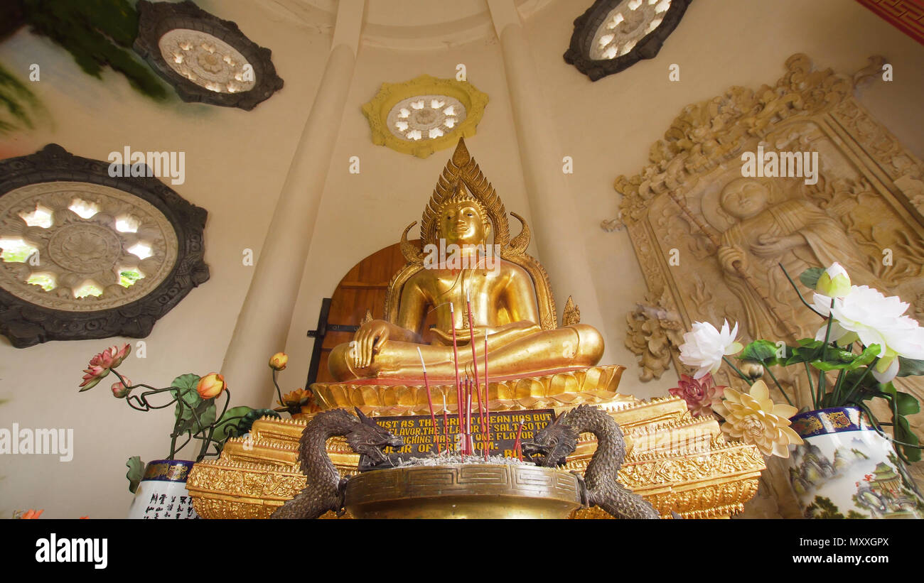 Statue of the Buddha god, Sacrifice oblation, traditional offerings for ...