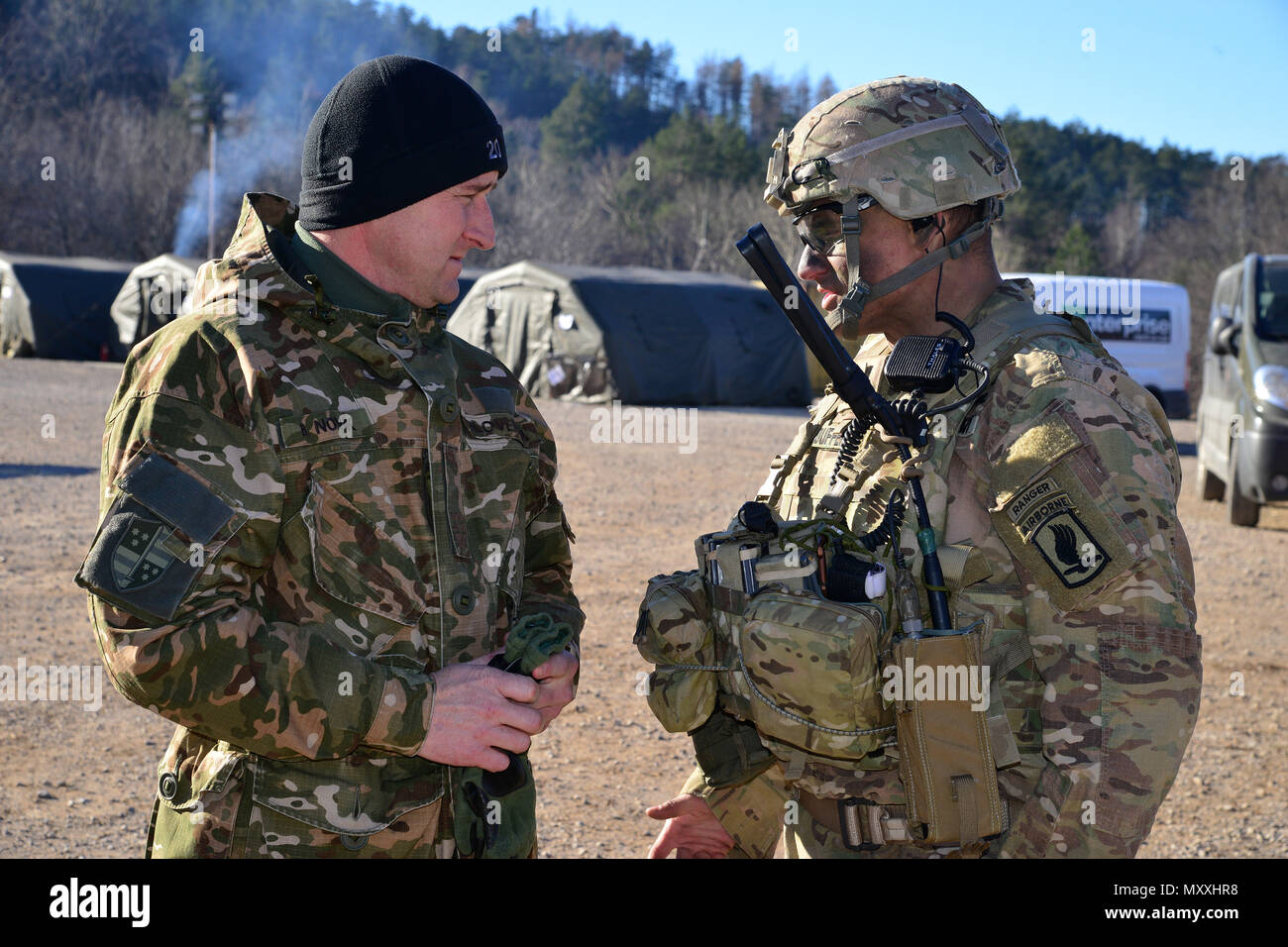 U.S. Army Lt. Col. Mark Stouffer (right), Commander of 1st Squadron ...