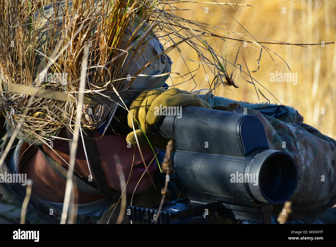 A U.S. Army sniper, paratrooper assigned to 1st Squadron, 91st Cavalry ...