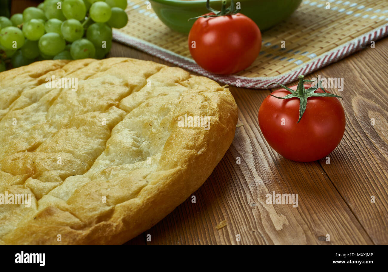 Turkmen Choregi , Traditional Turkmen bread, Top view Stock Photo - Alamy