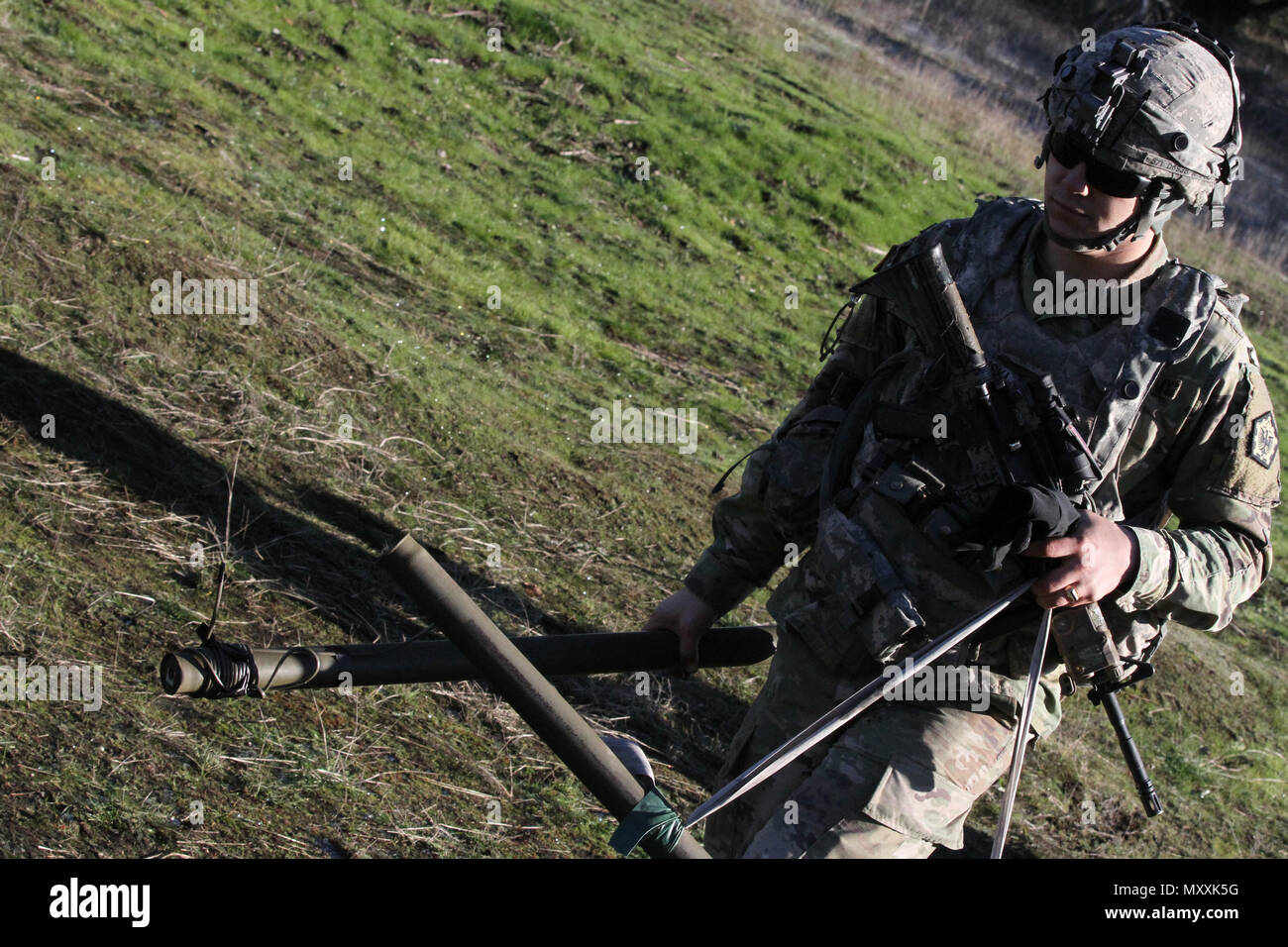 A combat engineer with 555th Engineer Brigade, 7th Infantry Division ...
