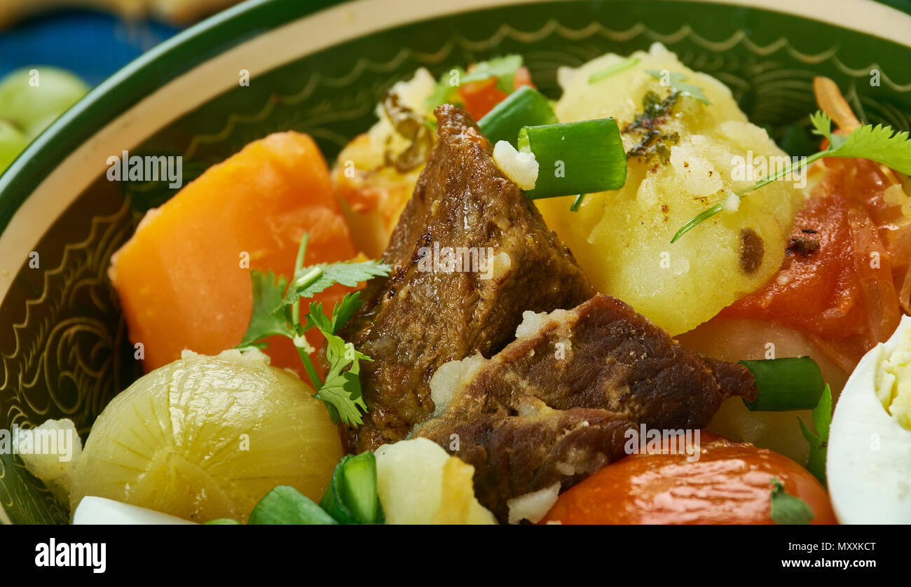 Uzbek narhangi , stew with vegetables and lamb Traditional assorted ...