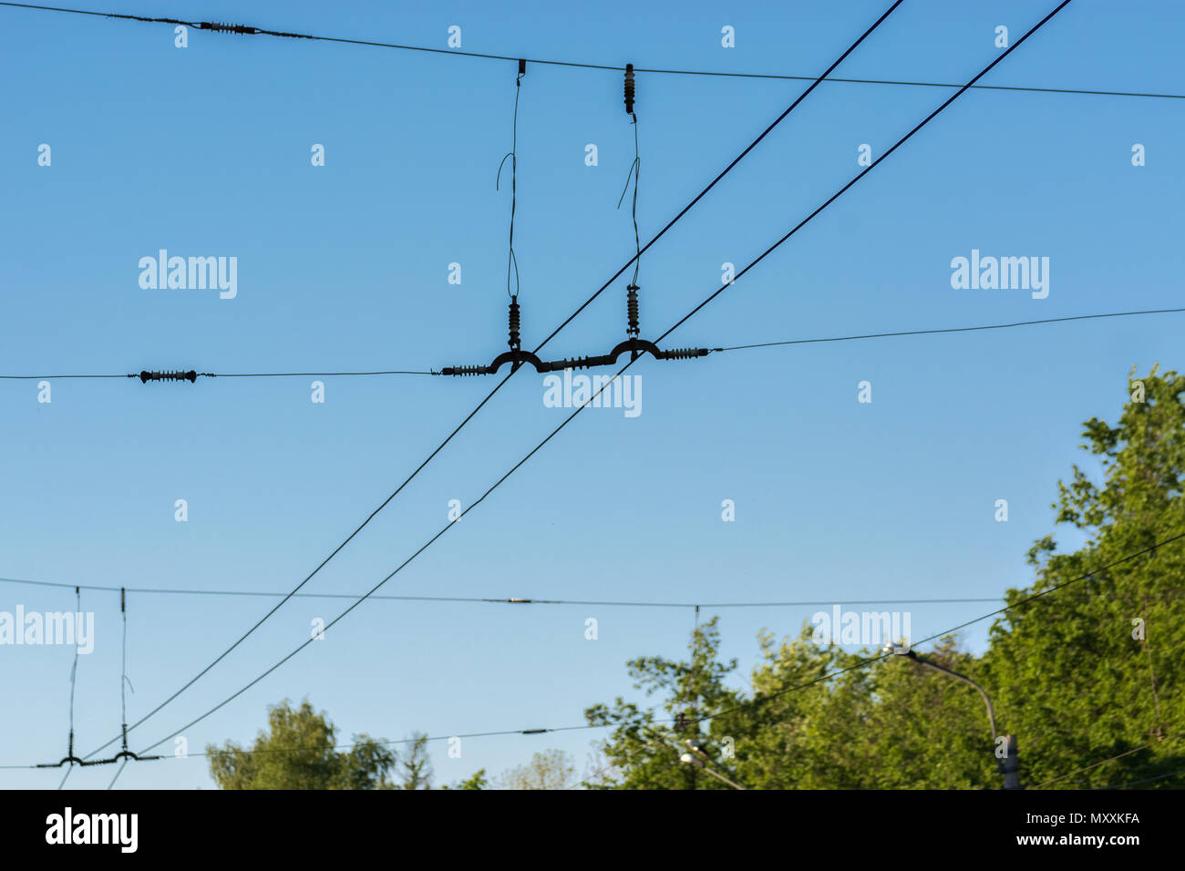 Overhead trolley wires hi-res stock photography and images - Alamy