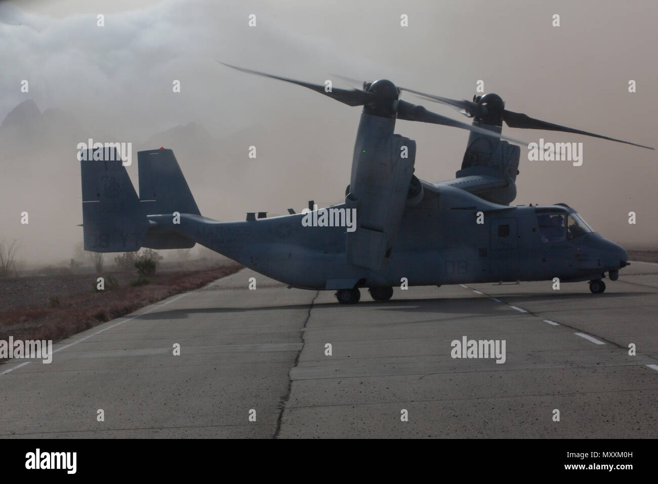 An MV-22B Osprey with Marine Medium Tiltrotor Squadron (VMM) 164, 3rd ...