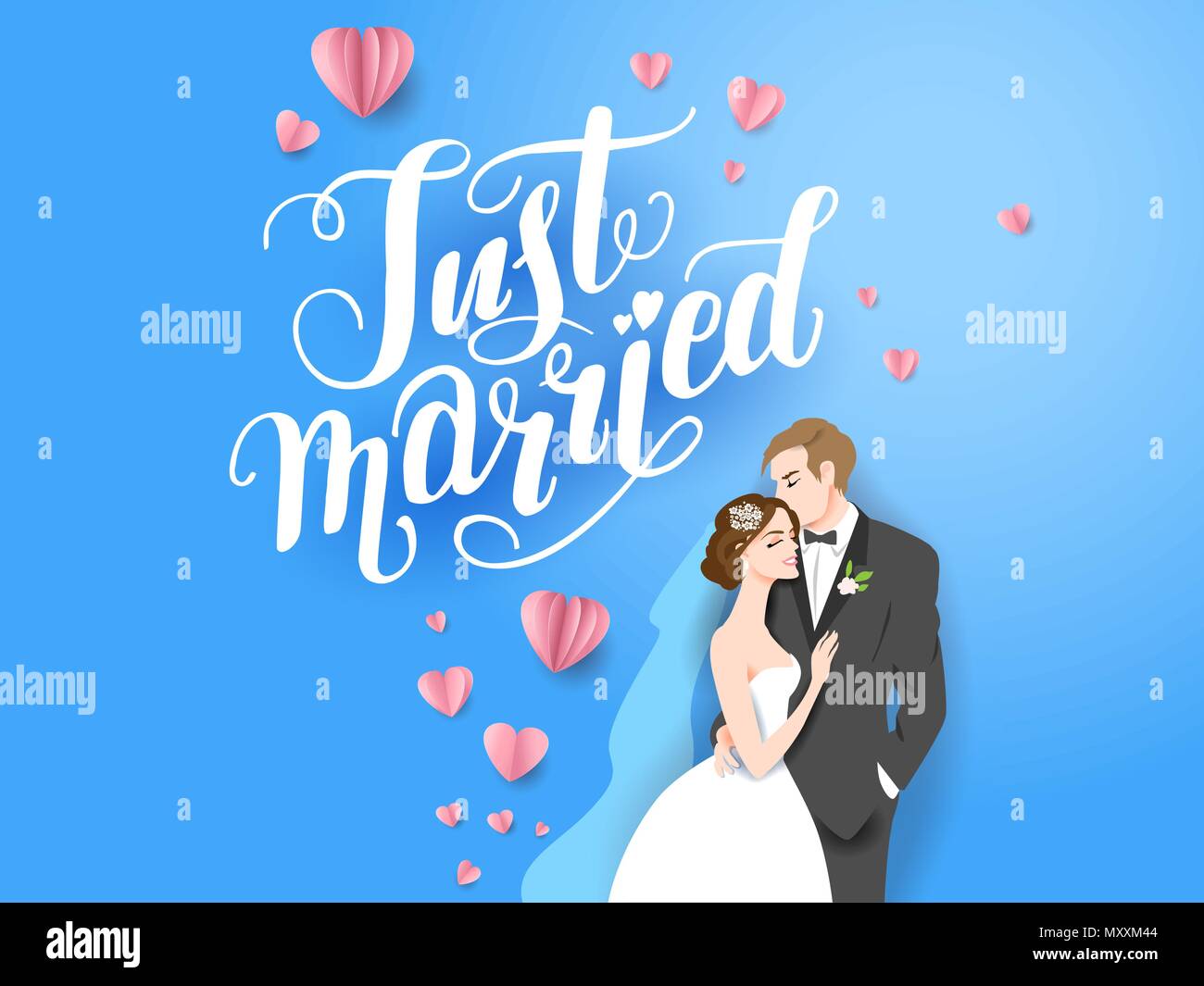 Blue backdrop Bride and groom Stock Vector Image & Art - Alamy