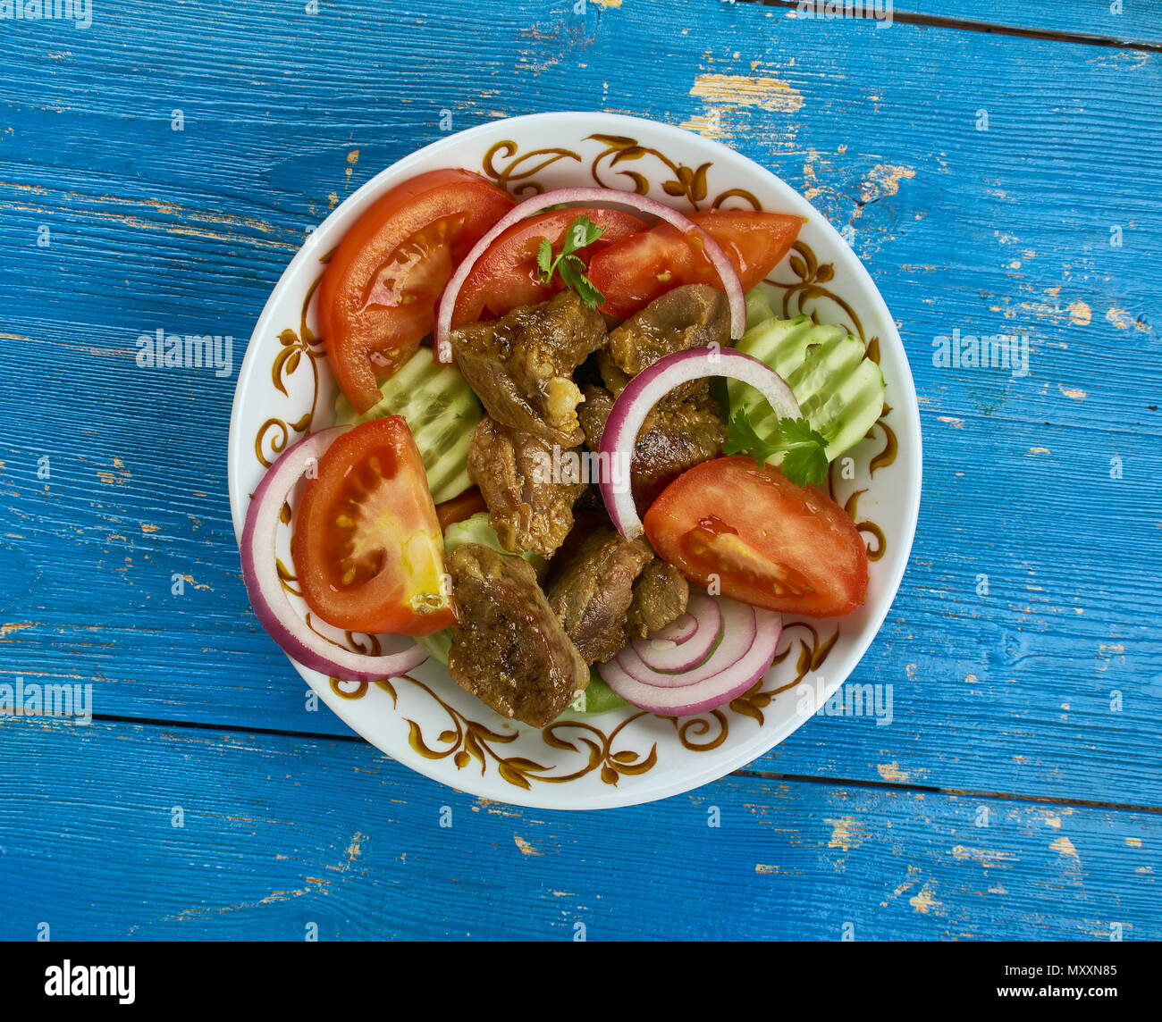 Choban qovurma - roast lamb with vegetables. Turkish cuisine Stock ...