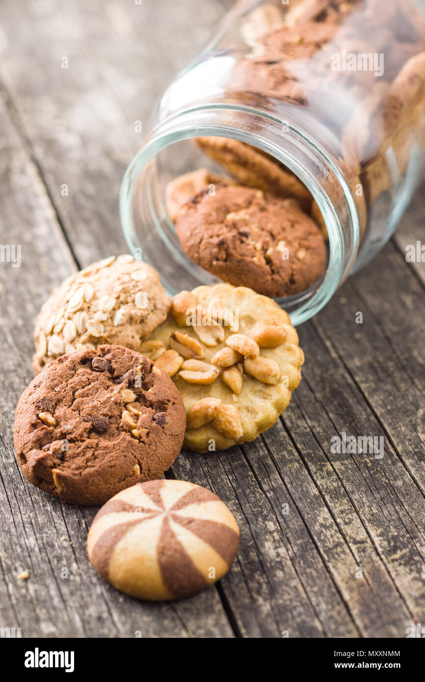 Different types of sweet cookies in jar Stock Photo - Alamy