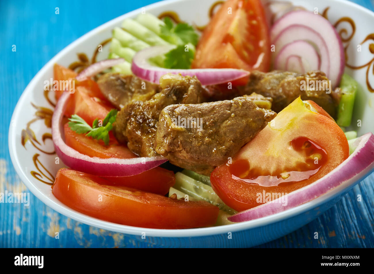Choban qovurma - roast lamb with vegetables. Turkish cuisine Stock ...