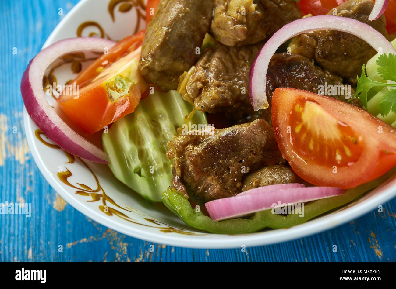Choban qovurma - roast lamb with vegetables. Turkish cuisine Stock ...
