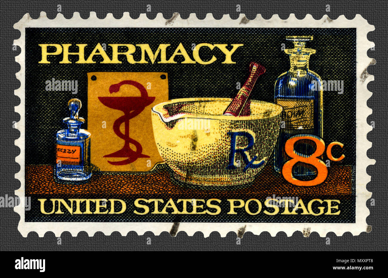 Pharmacy postage stamp Stock Photo - Alamy