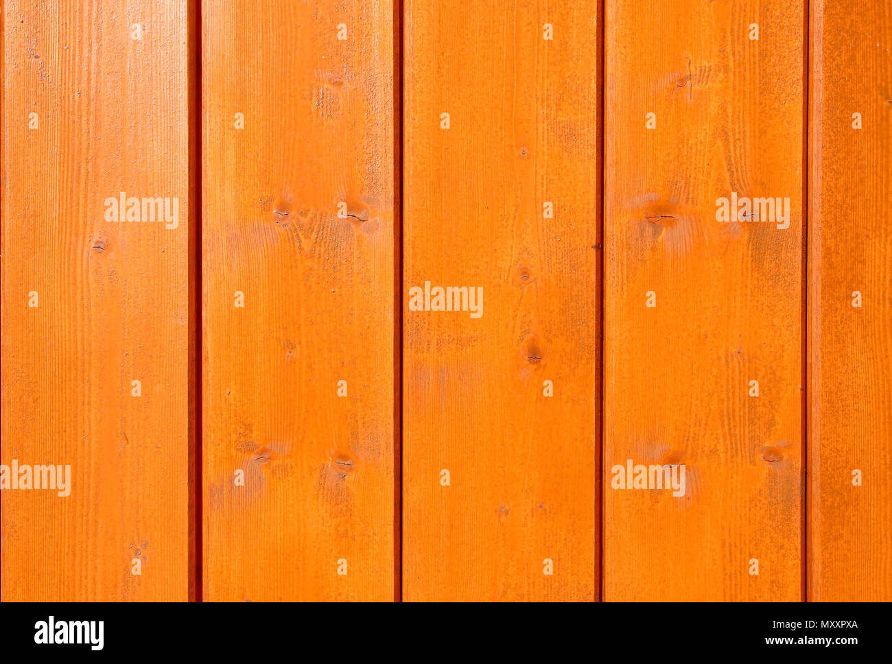Orange painted wooden wall plank texture background Stock Photo - Alamy
