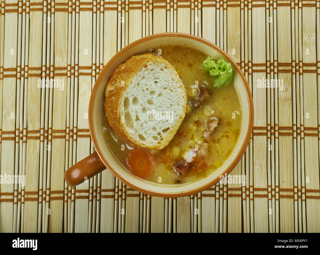 Quebecois-Style Pea Soup , Canadian traditional dish Stock Photo - Alamy