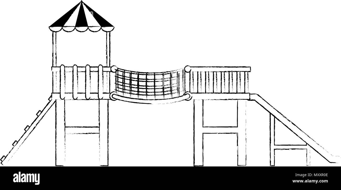 game with tower and slide vector illustration design Stock Vector Image ...