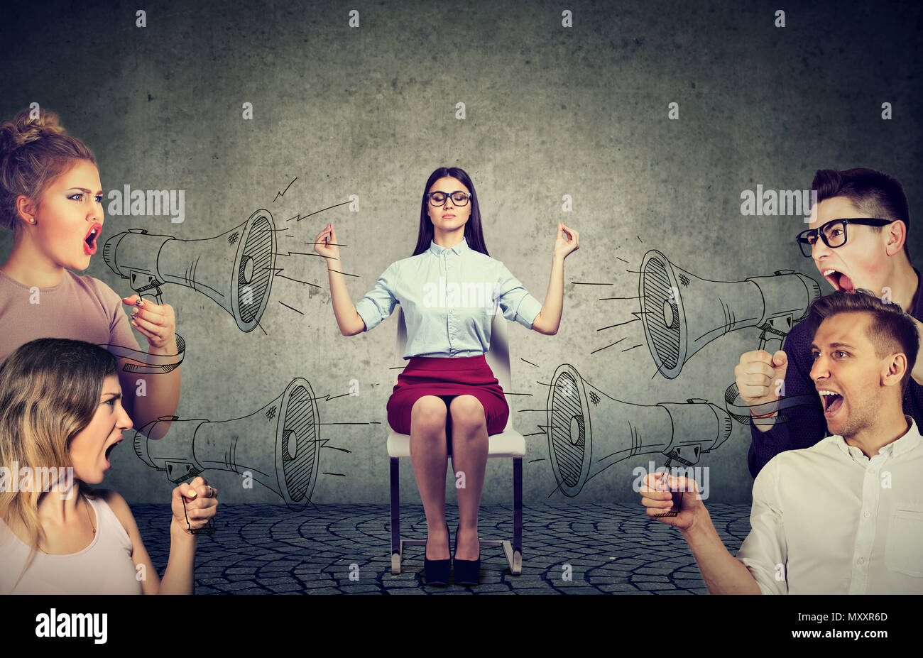 Woman control anger calm hi-res stock photography and images - Alamy