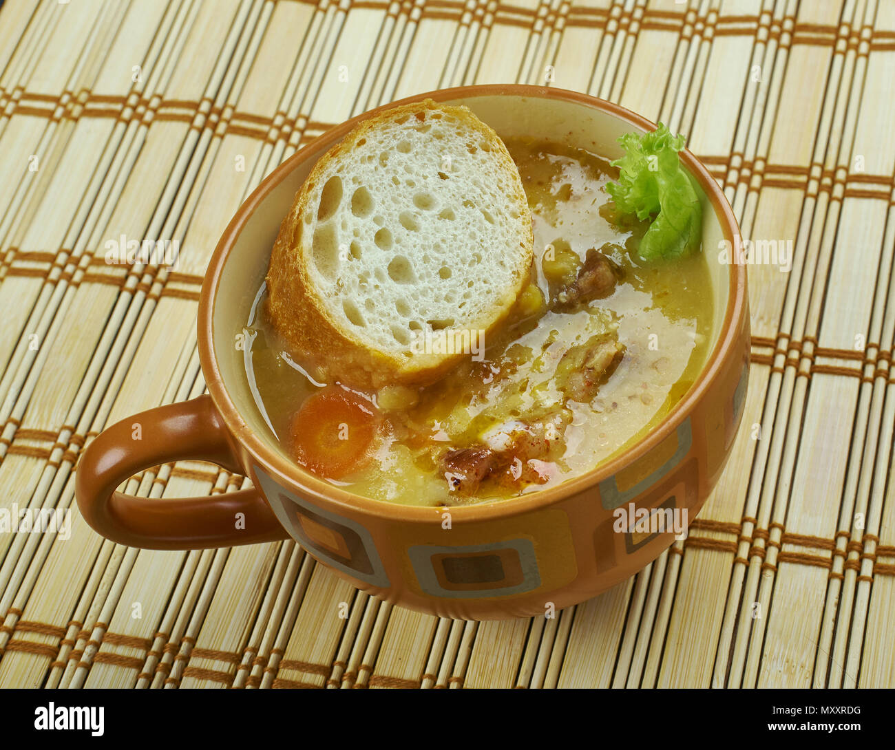 Quebecois-Style Pea Soup , Canadian traditional dish Stock Photo - Alamy