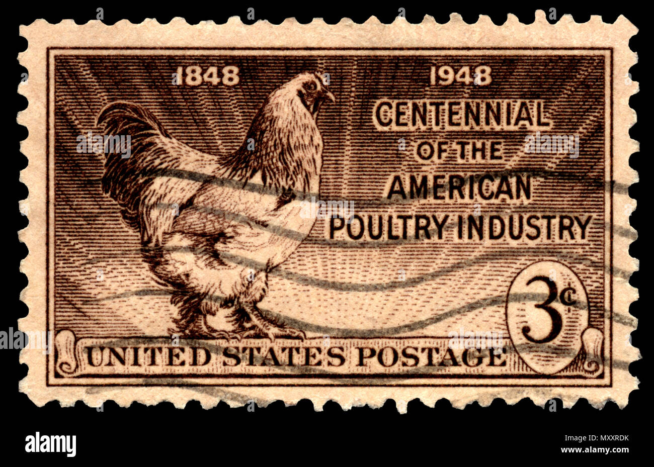 Poultry Industry showing Rooster Postage Stamp Stock Photo - Alamy