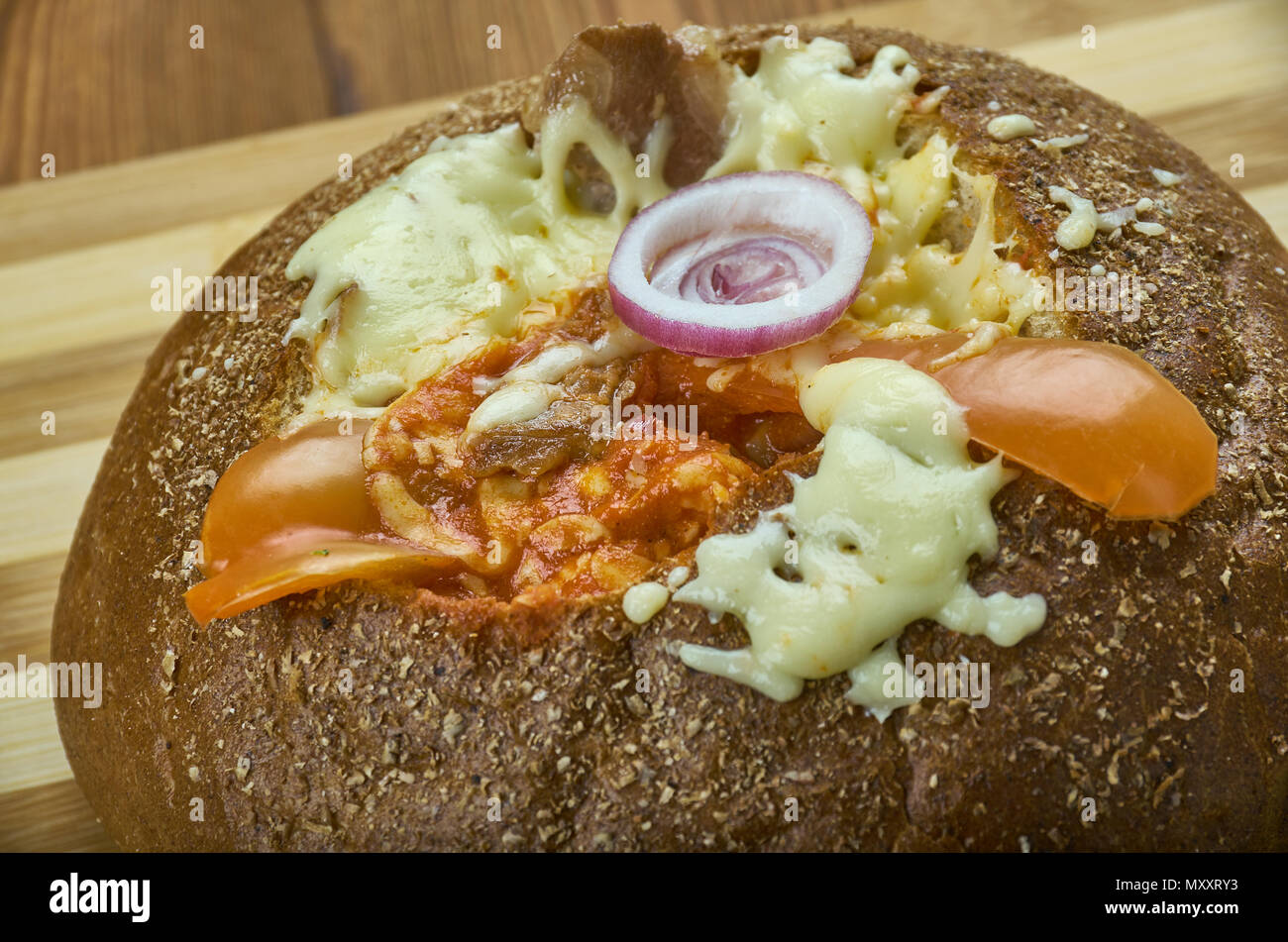 Chili Cheese Bacon Dip , Creole Contessa close up Stock Photo - Alamy