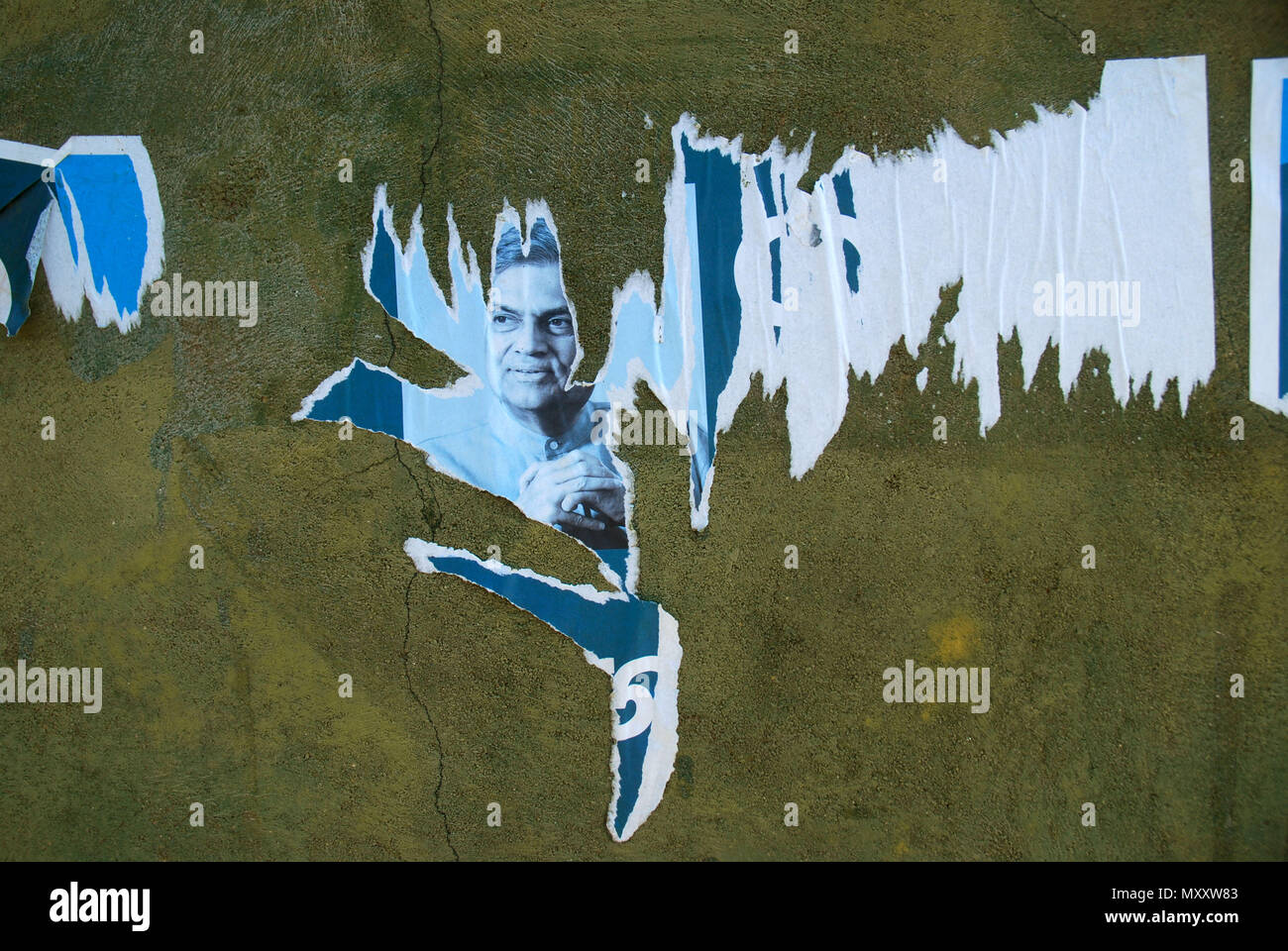 Ripped poster, Negombo Beach, Oruwa, Colombo, Western Province, Sri ...