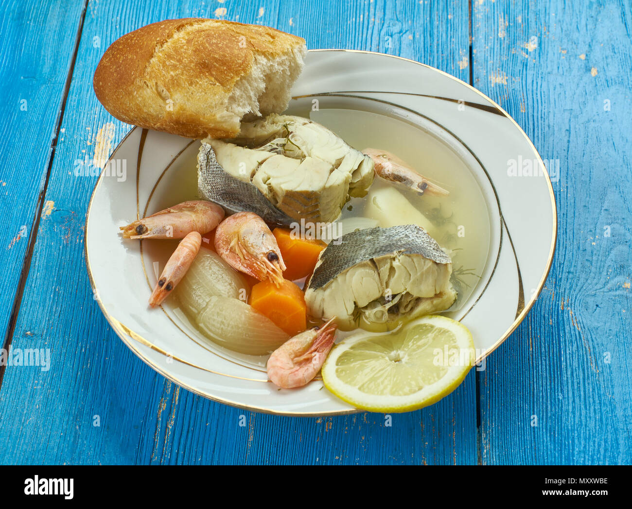 Greek Fisherman Stew, traditional soup made by many in Greece Stock ...