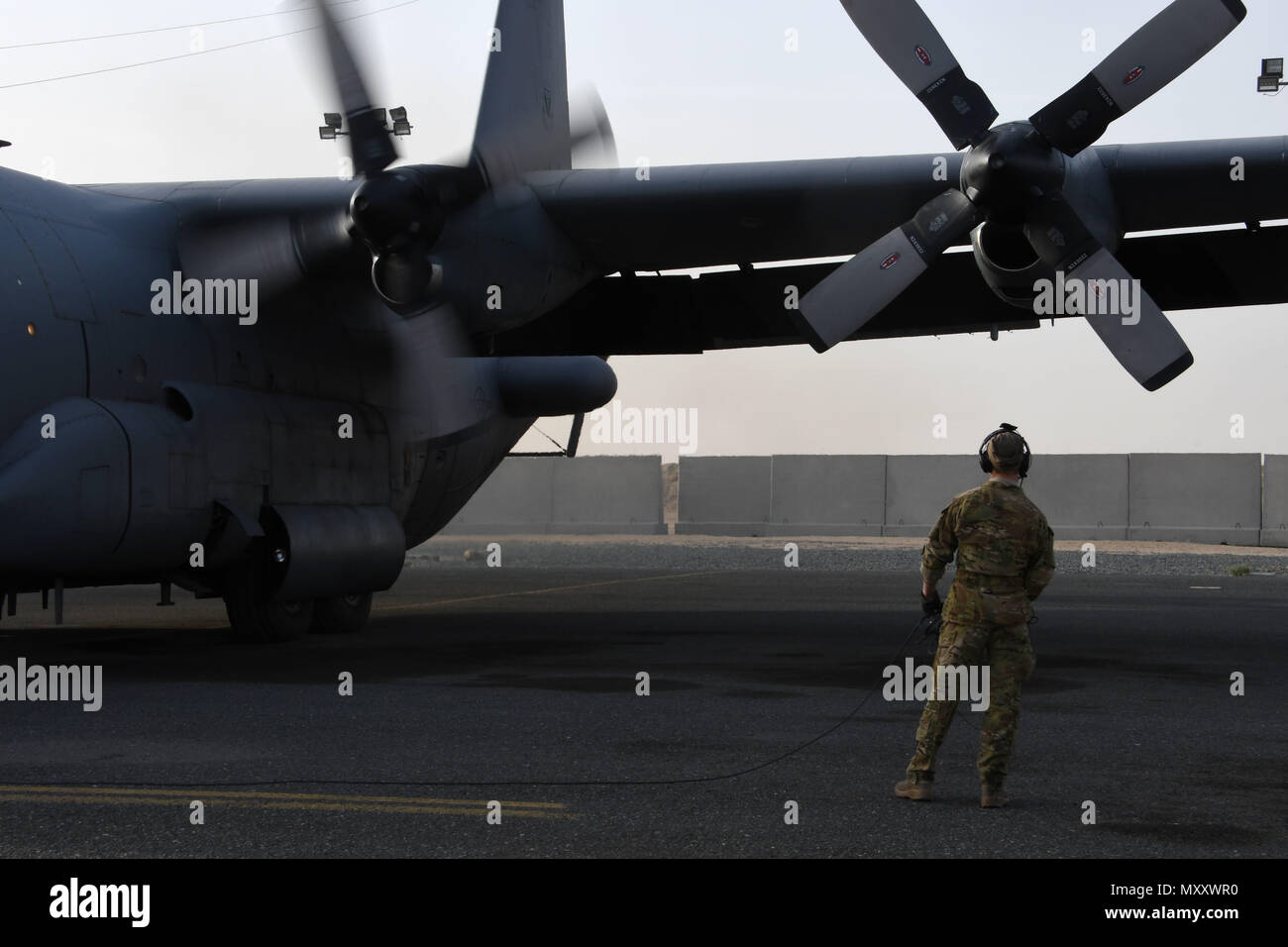 A 386th Expeditionary Operations Group airborne maintenance technician ...