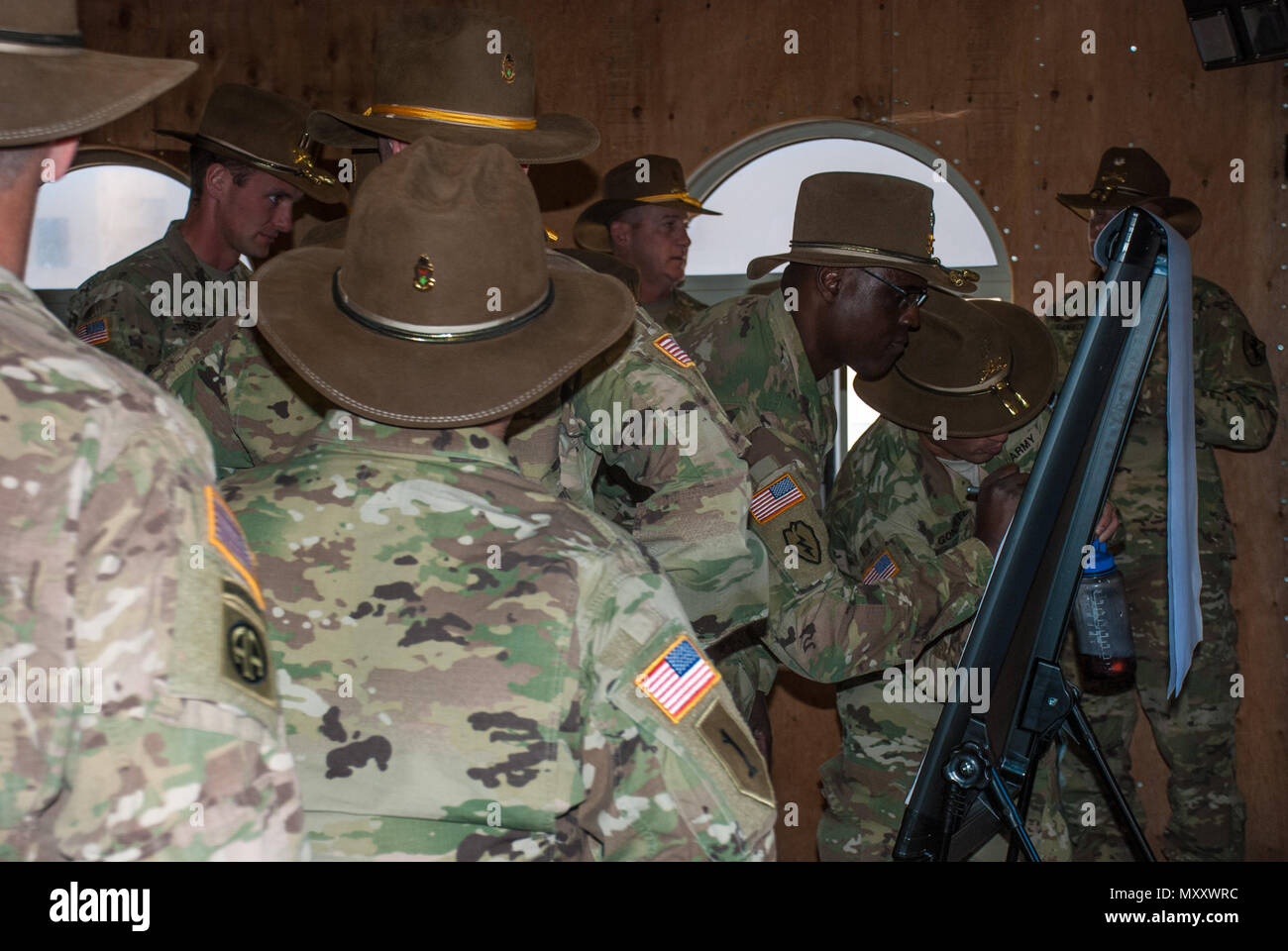 Leaders with the 11th Armored Cavalry Regiment, sign the Regimental ...
