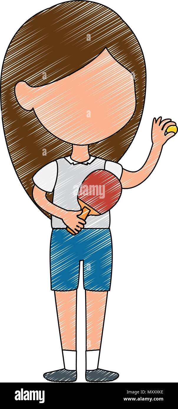 little girl playing ping pong character Stock Vector Image & Art - Alamy