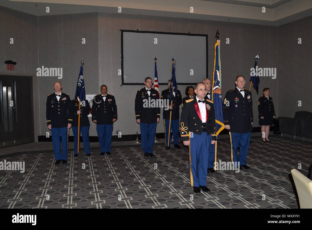 The leadership of the 3rd Battalion, 379th Regiment, cased their colors ...