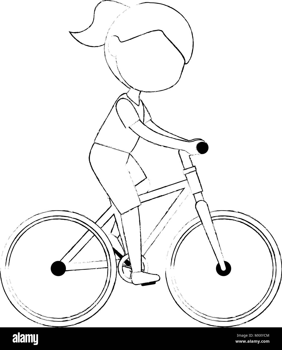 Little Girl On Bike Drawing