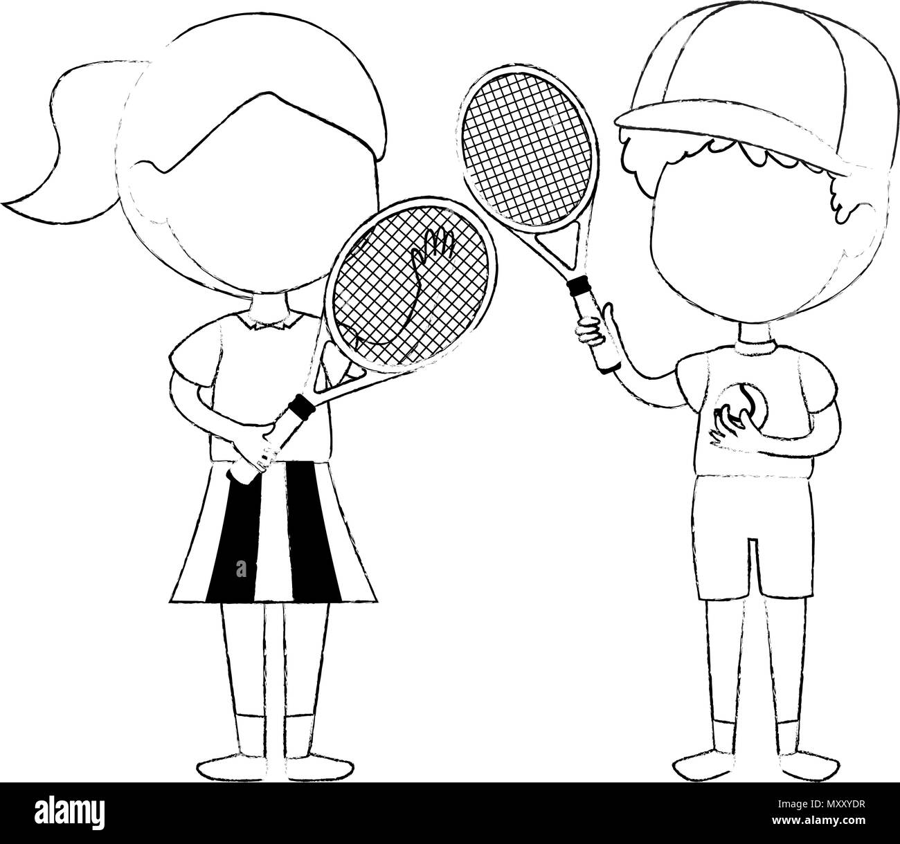 Kids tennis Black and White Stock Photos & Images - Alamy