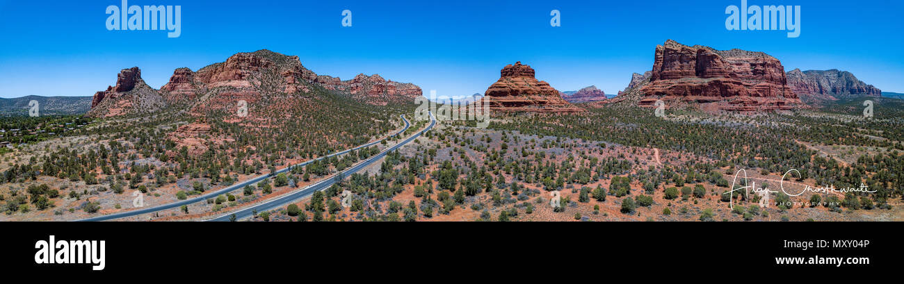 This is an aerial panoramic capture of Sedona, Arizona, USA Stock Photo ...
