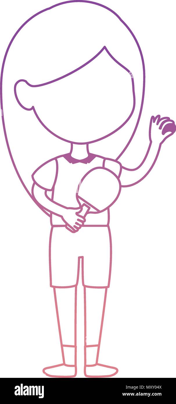 little girl playing ping pong character Stock Vector Image & Art - Alamy