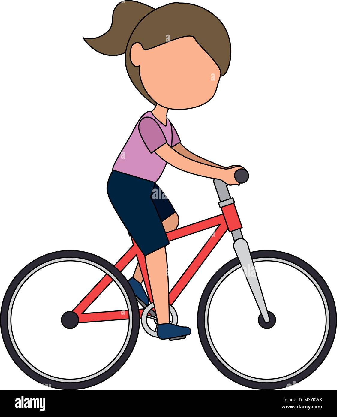 little girl riding a bicycle character Stock Vector Image & Art - Alamy