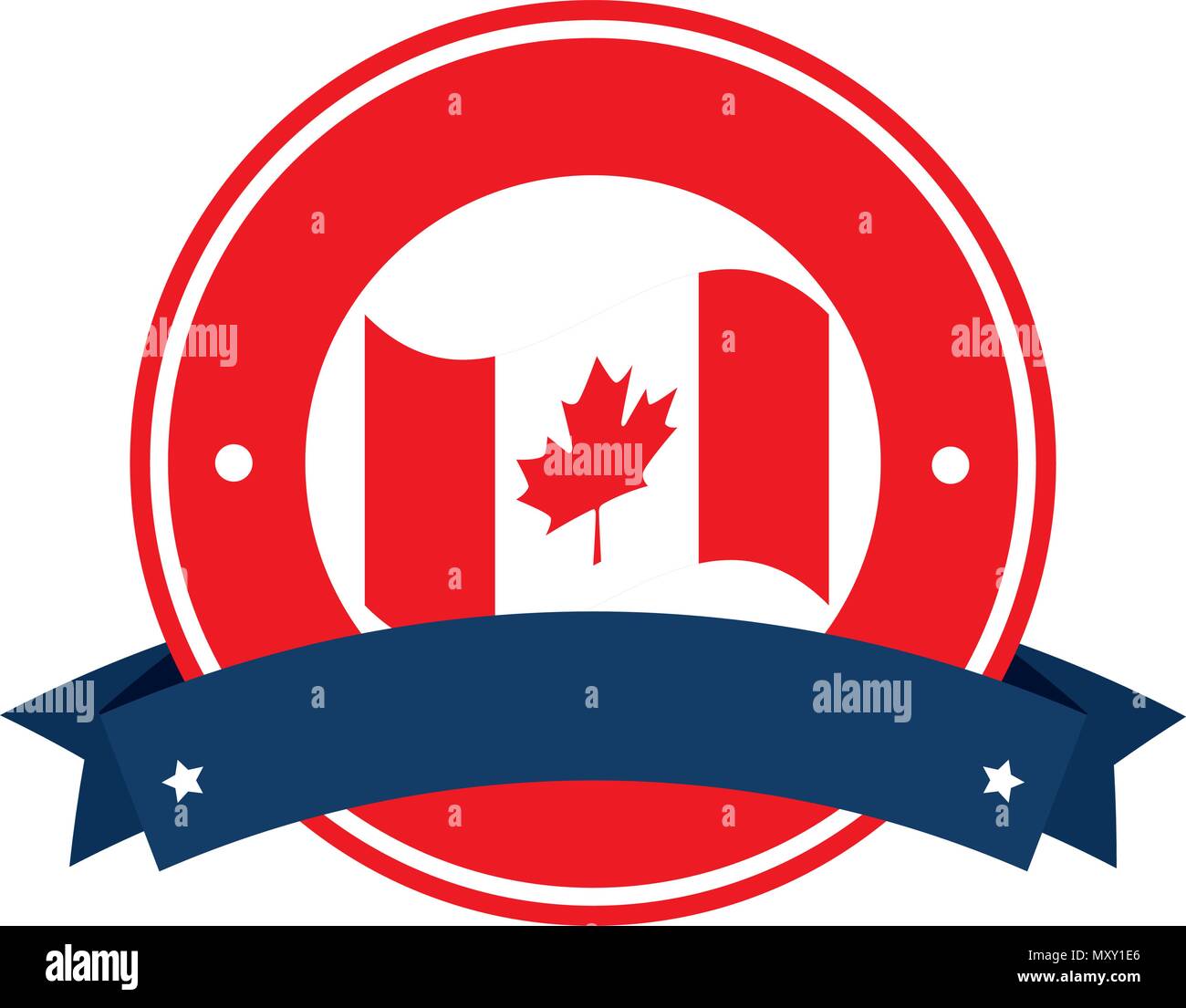 canadian flag emblem icon Stock Vector Image & Art - Alamy