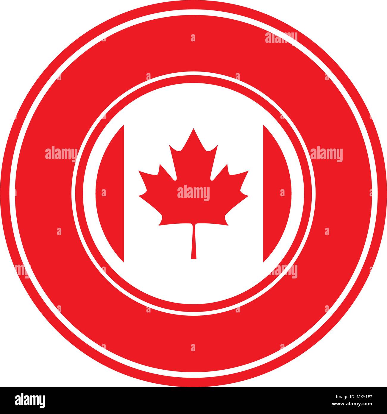 canadian flag emblem icon Stock Vector Image & Art - Alamy