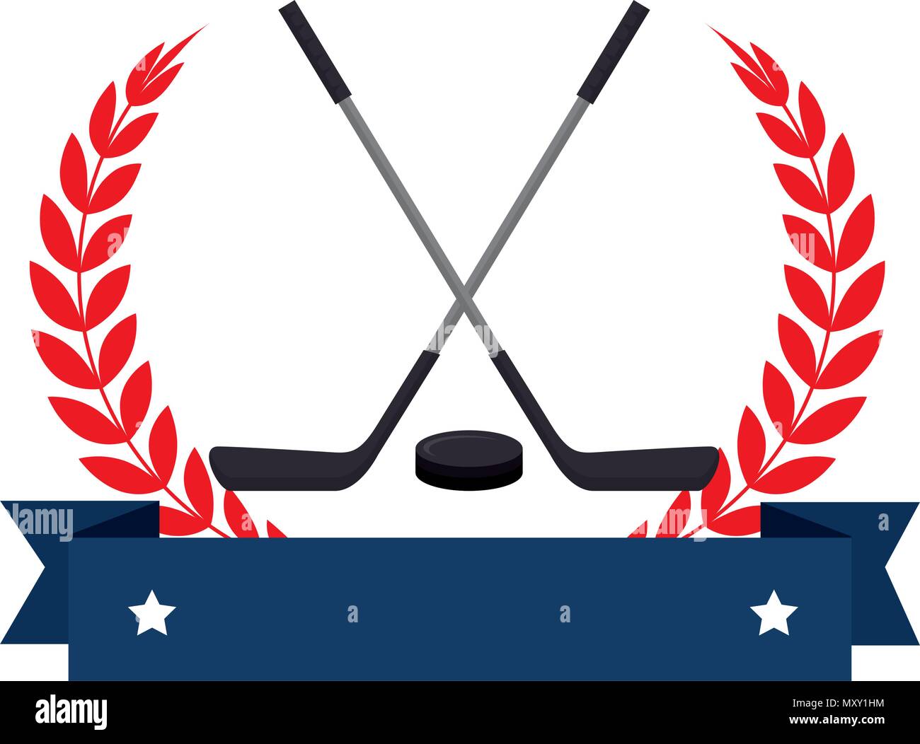 hockey sticks crossed seal Stock Vector Image & Art - Alamy