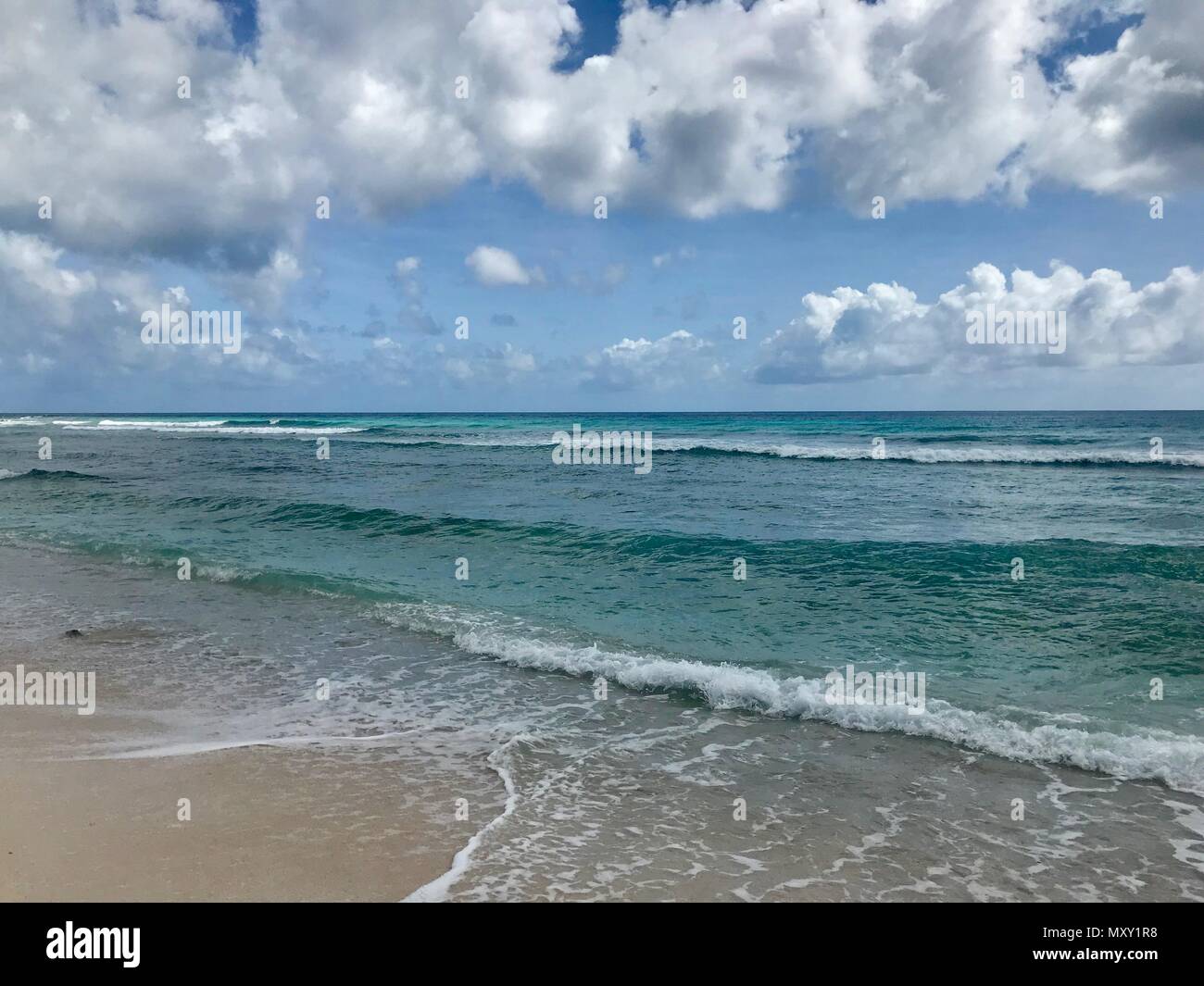 Idyllic and beautiful afternoon at the beach in Barbados (Caribbean ...