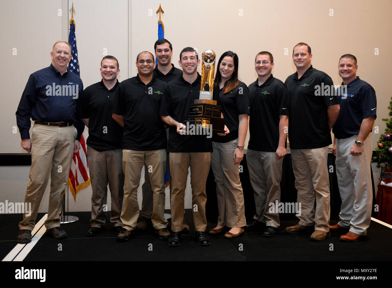 The team from Wright-Patterson Air Force Base, Ohio, poses with Maj ...